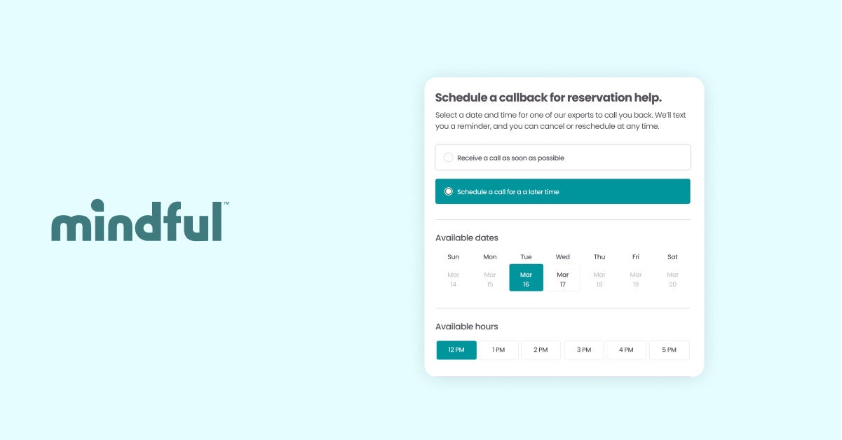 Online Call Scheduling Software for Contact Centers | Mindful